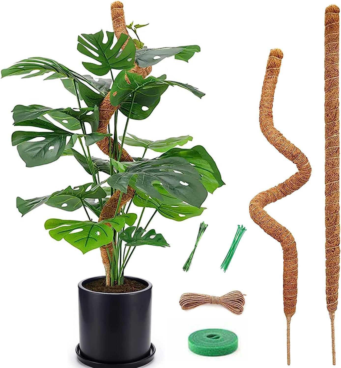 2Pack Moss Pole, Bendable Moss Pole for Plants Monstera - 48 Inch Moss ...