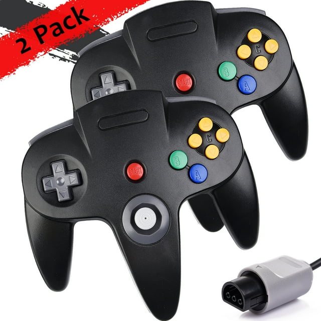 2Pack N64 Gaming Classic Controller, Luxmo Retro N64 Wired Gaming ...