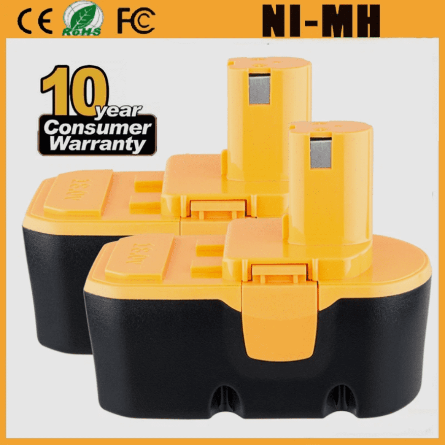 2Pack NEW Replace for Ryobi ONE+ P100 4.8Ah 18 Volt Ni-Mh Battery P100 ...
