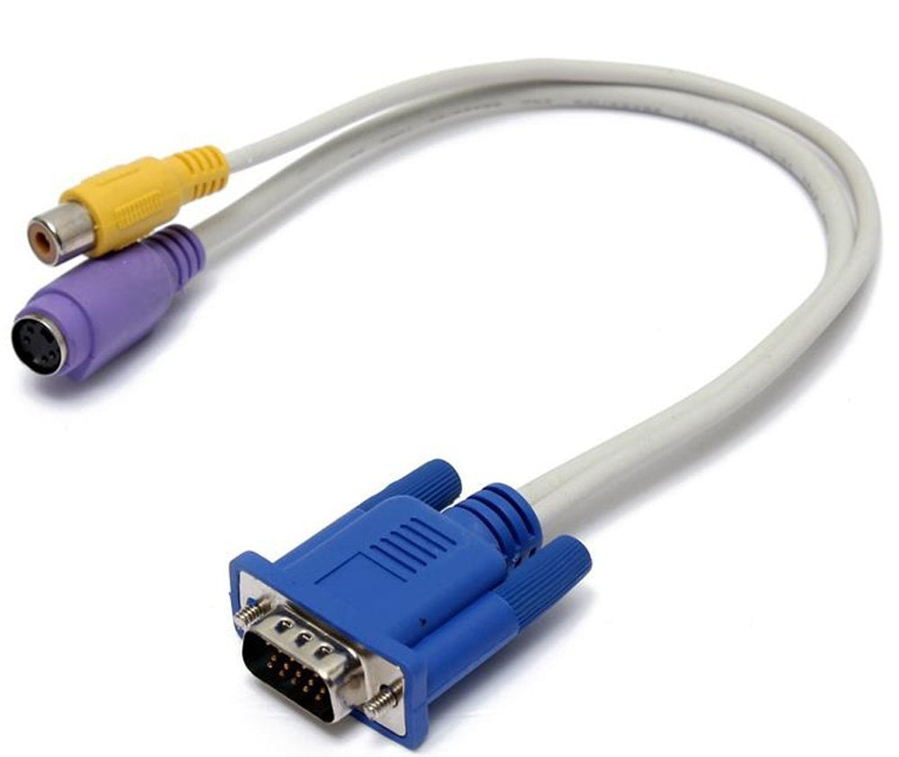 2Pack New VGA to TV Converter S-Video / RCA OUT Cable Adapter Composite ...