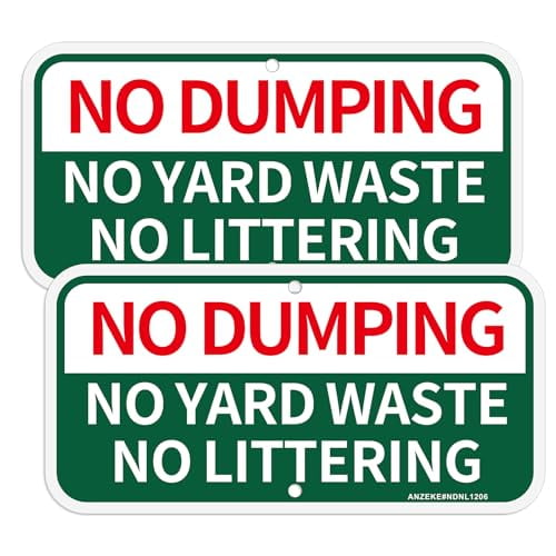 2Pack No Dumping Signs, 12"x6" Rust Free Reflective Aluminum, Fade ...
