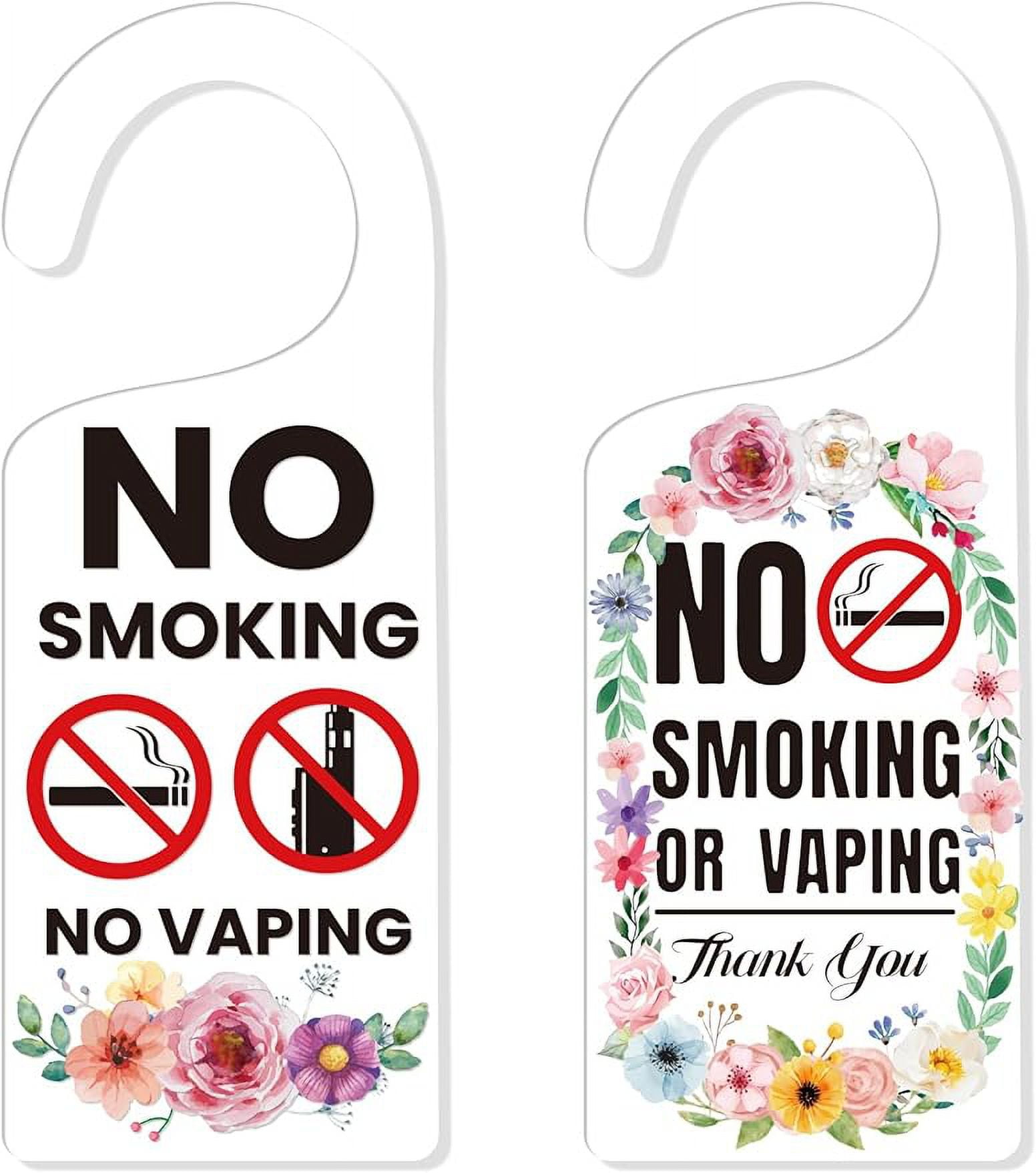 2Pack No Smoking Door Hanger Acrylic Door Hanger Sign for Decor No ...