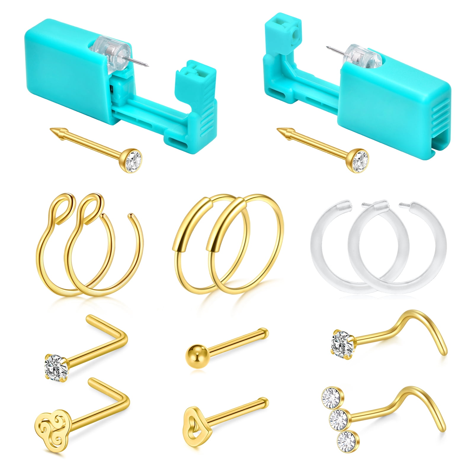 Briana Williams Nose Piercing Kit, Disposable Nose Piercing Gun, Studs ...