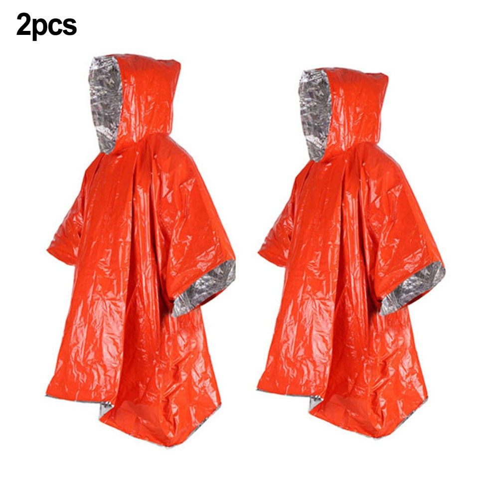 2Pack Outdoor Thermal Rain Coat Outdoor Extreme Cold Survival Blanket ...