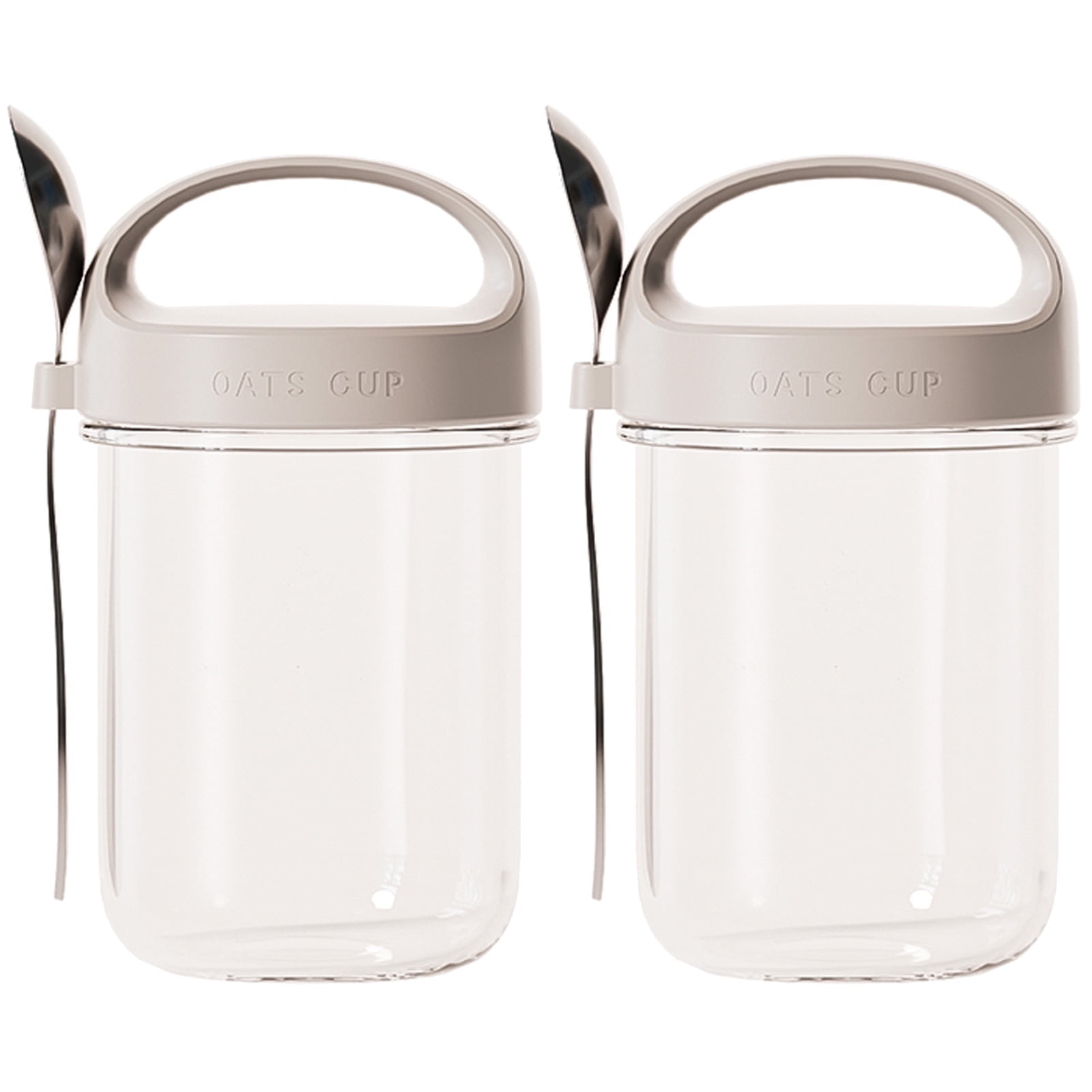 2Pack Overnight Oats Containers with Lids and Spoons,14 oz Airtight ...