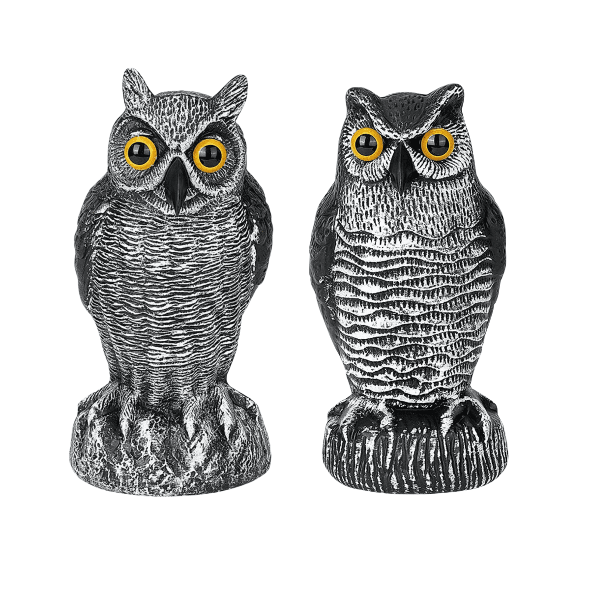 2Pack Owl Decoys for Bird Deterrent - Weatherproof Bird Repellent ...