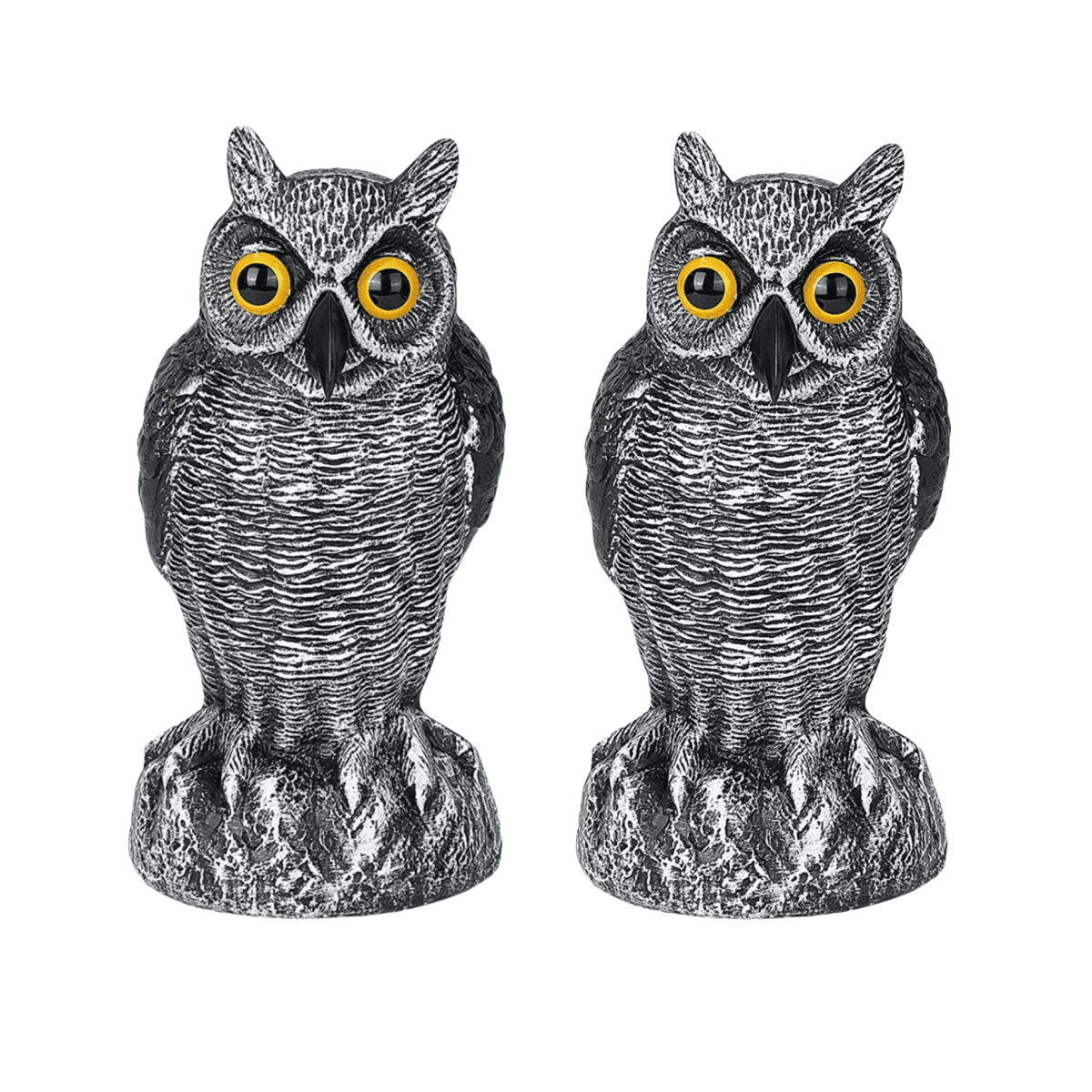 2Pack Owl Decoys to Scare Birds Away Plastic Owls for Garden & Outdoors ...