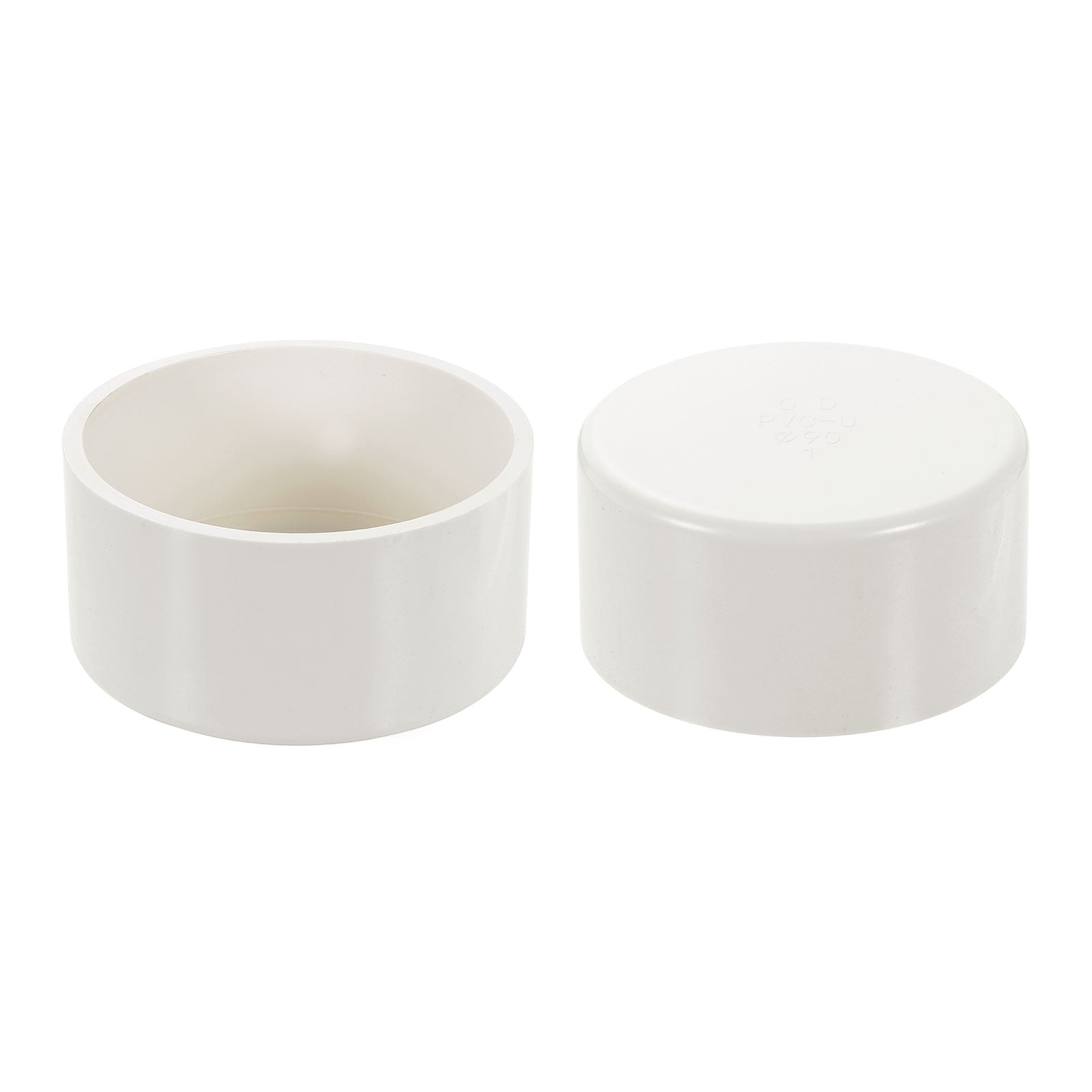 2Pack PVC Pipe End Cap Fitting, 3.5" Furniture Grade Pipe End Cap Plug ...