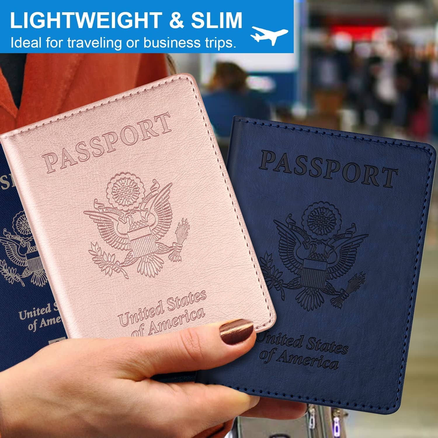 2Pack Waterproof Leather Passport & Vaccine Card Holder for Men & Women ...