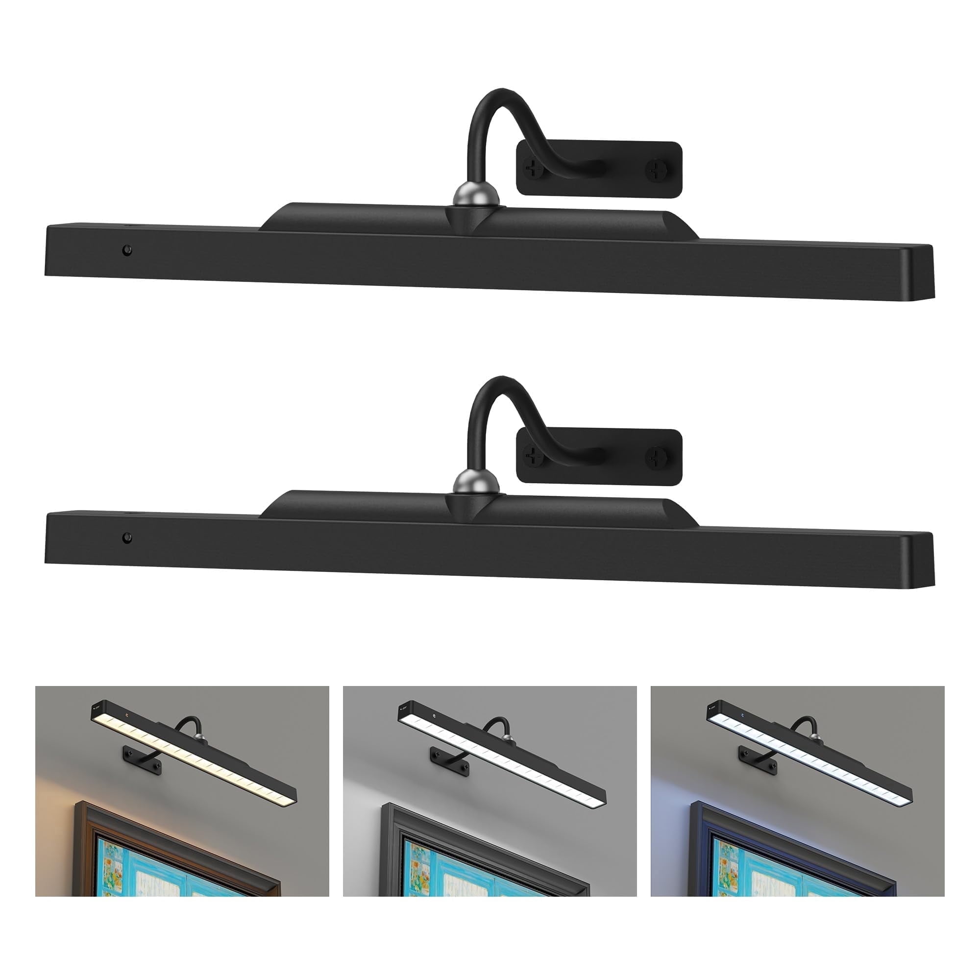 2Pack Picture Light, 13Hrs Lasting Battery Operated Picture Lights for ...