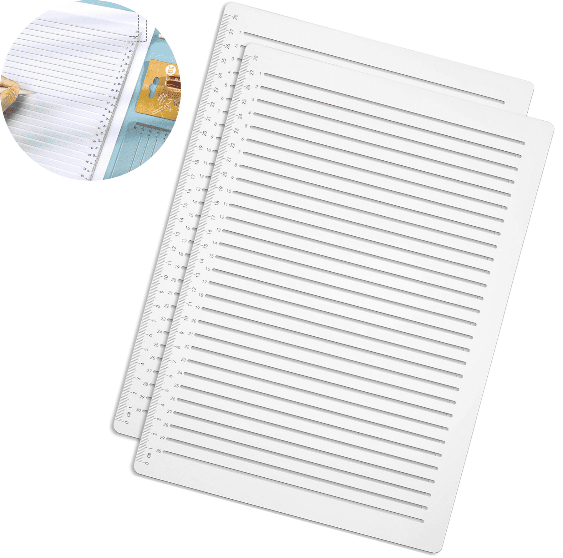 2Pack Plastic Straight Line Stencil,Clear Measuring Ruler Template,Line ...