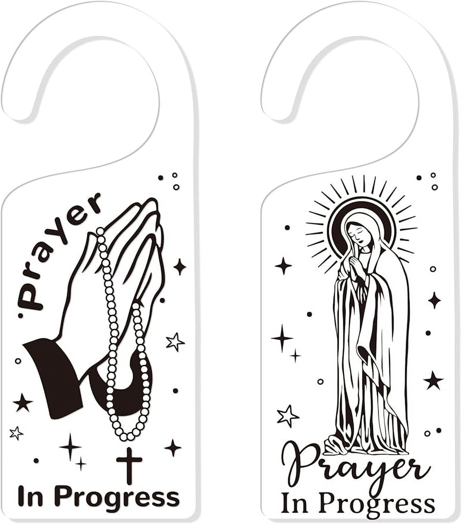 2Pack Prayer in Progress Door Sign Acrylic Notice Door Hanger Sign Door ...