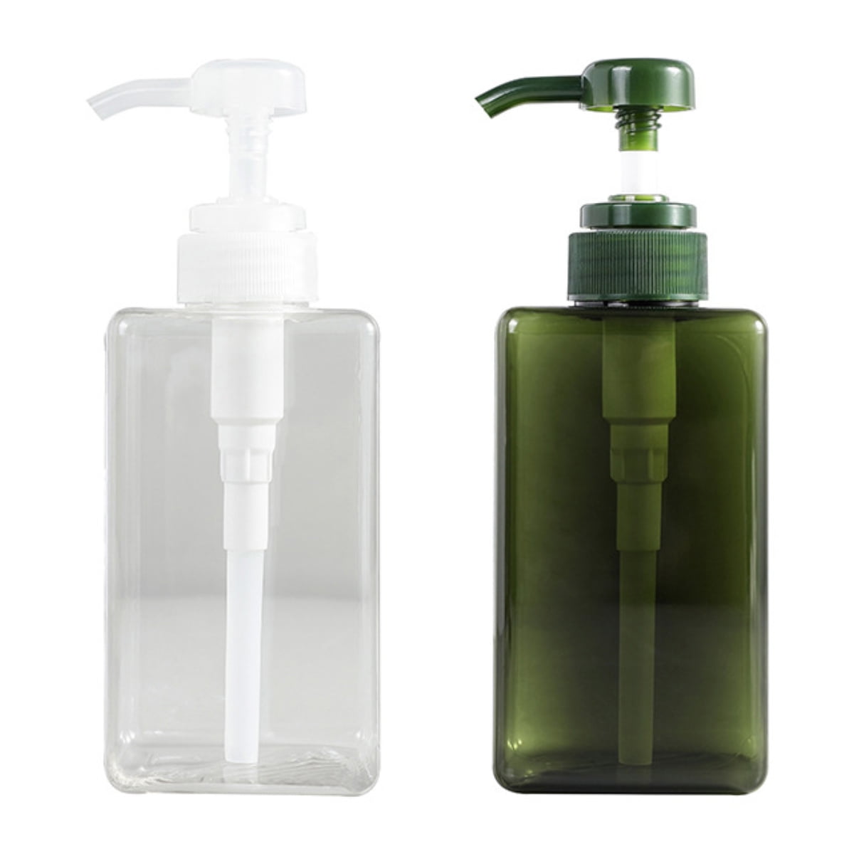 2Pack Pump Bottle Dispenser Square Plastic Lotion Dispenser Empty ...