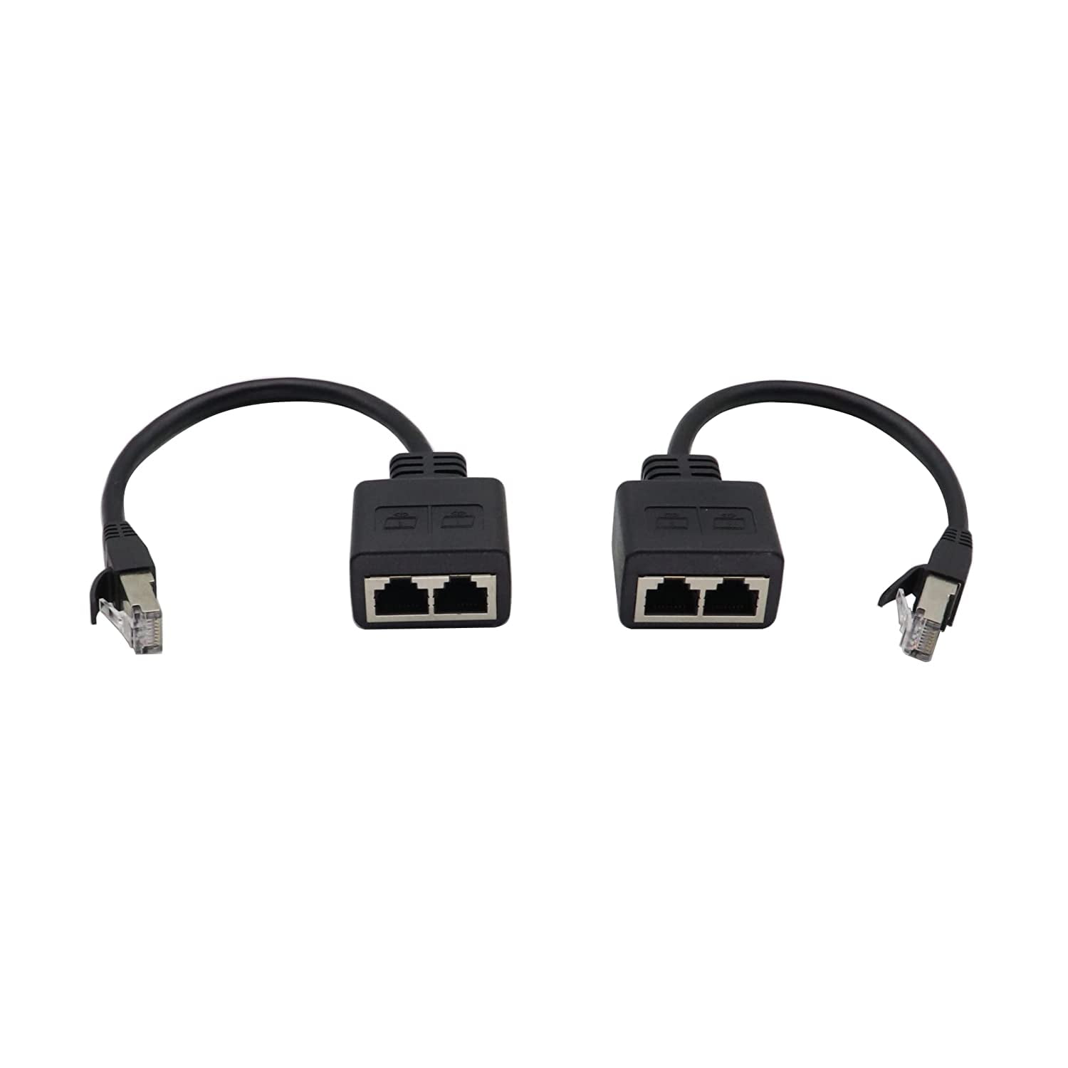 2Pack RJ45 Ethernet Splitter Cable Network Adapter RJ45 1 Male to 2 ...