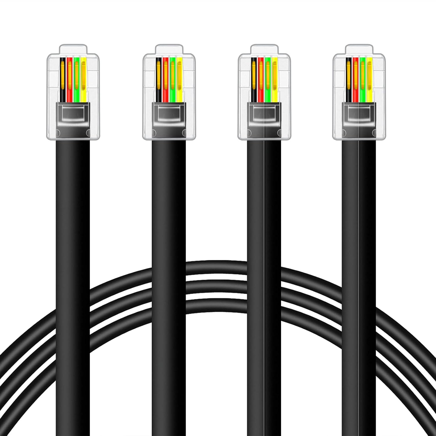 2Pack RJ9 Cable 3ft 4P4C Phone Cord Telephone Cable RJ9 / RJ10 / RJ22 ...