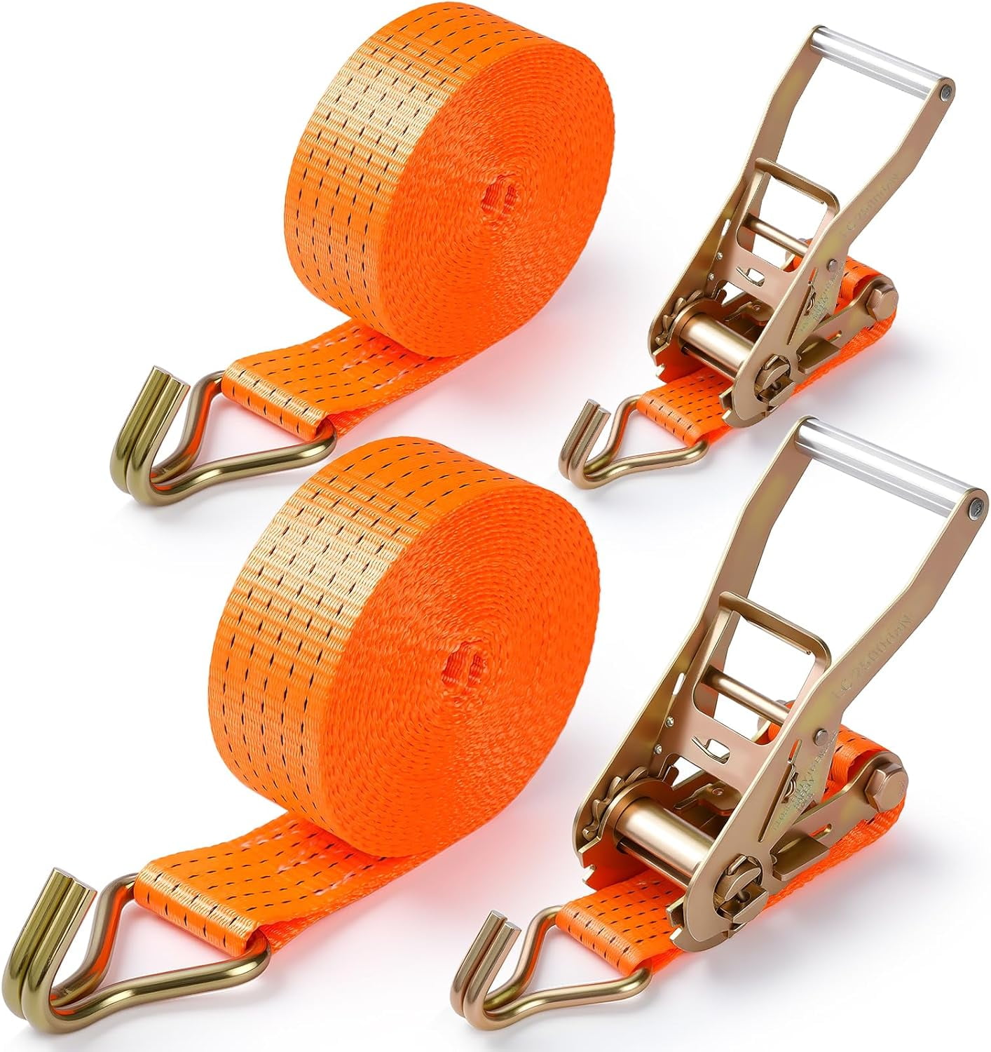 2Pack Ratchet Straps Heavy Duty-2 Inch x 20 Feet(6,163lb Break Strength ...