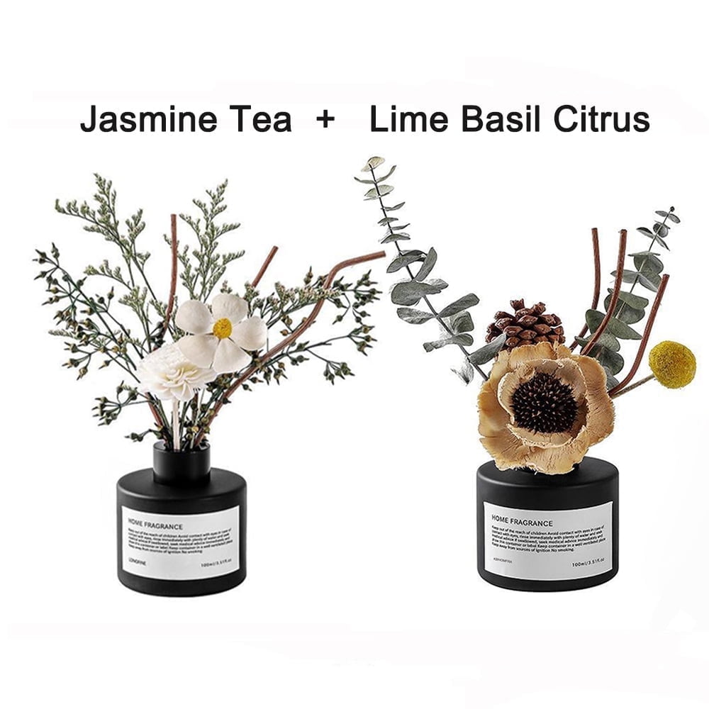 2Pack Reed Diffuser Set Jasmine Citrus Scent 2x3.38fl.oz Fragrance Oil ...