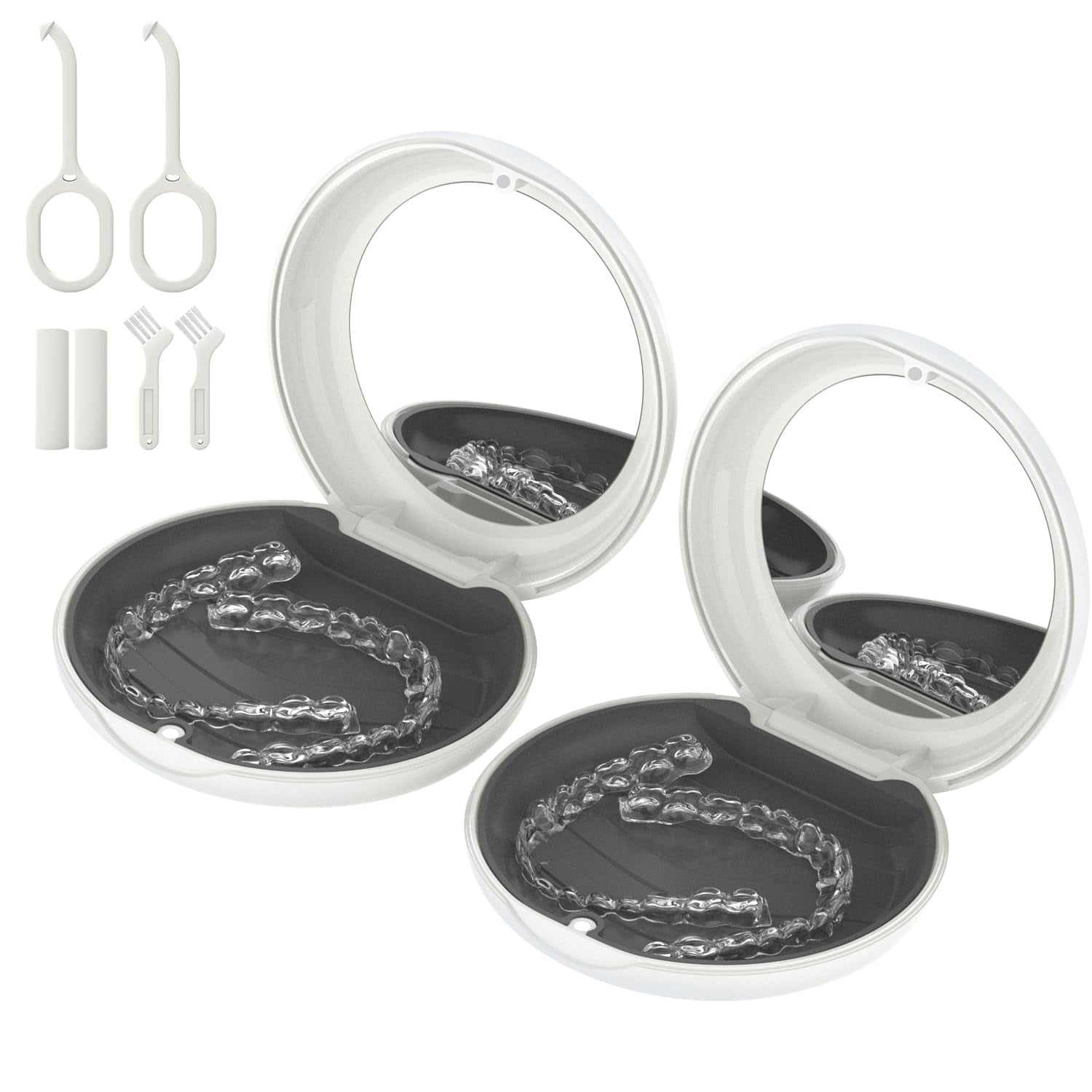 2Pack Retainer Case with SSF20 Mirror, Compatible with Invisalign ...