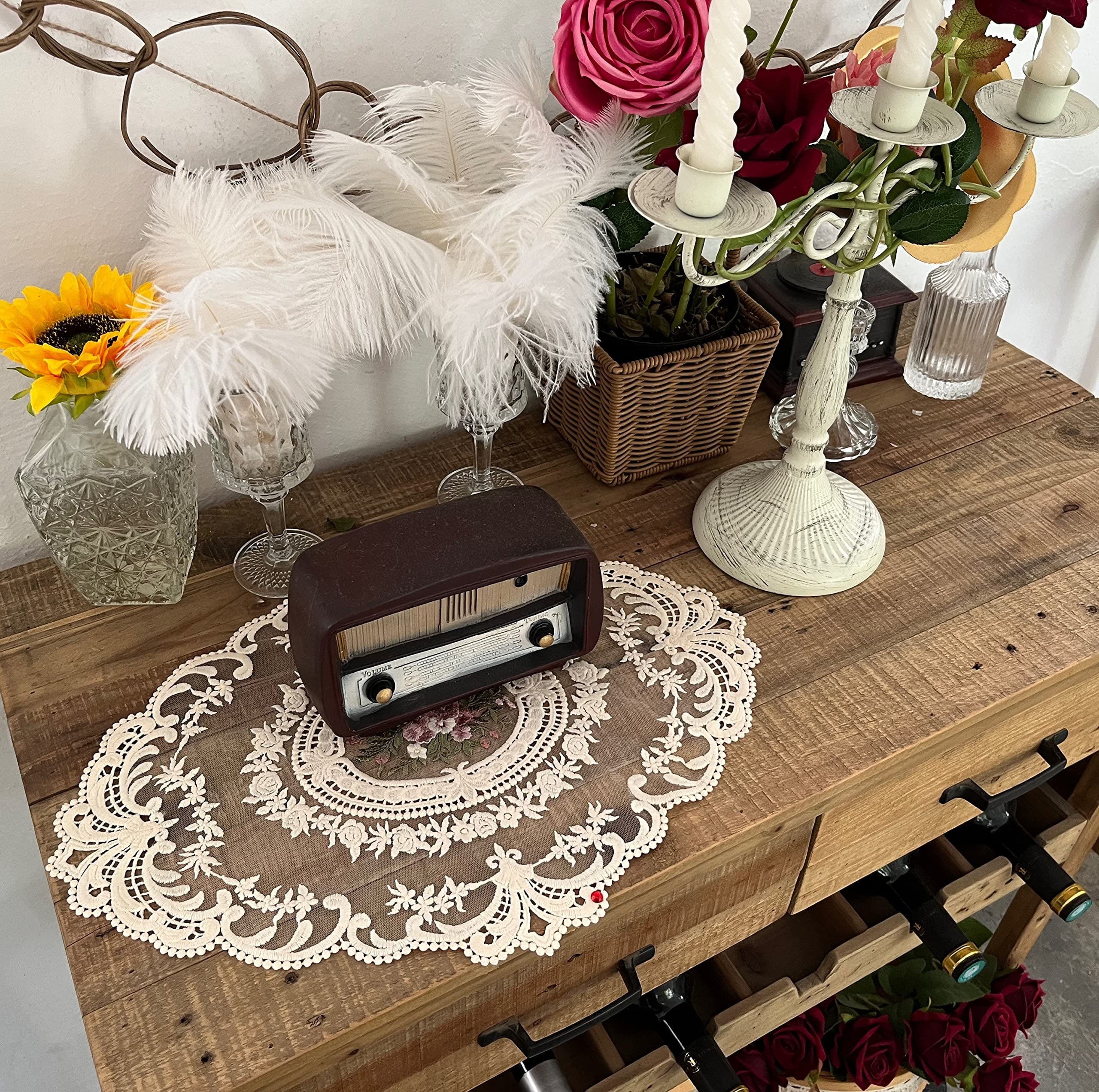 2Pack Retro Lace Placemats, French Crochet Doilies, Handmade ...