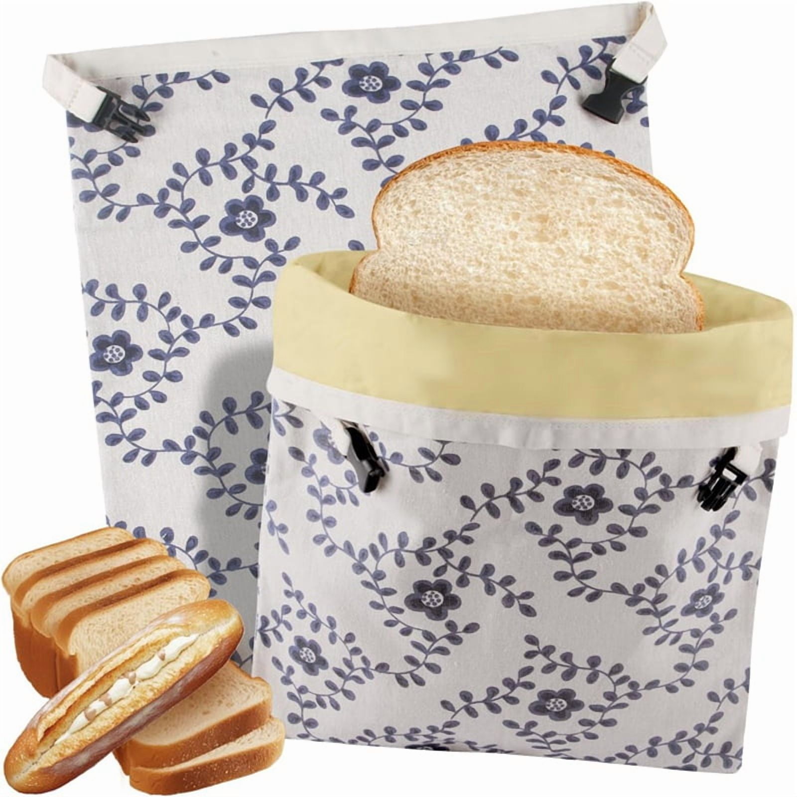 2Pack Reusable Beeswax Bread Bag,Large Linen Sourdough Bread Bags ...