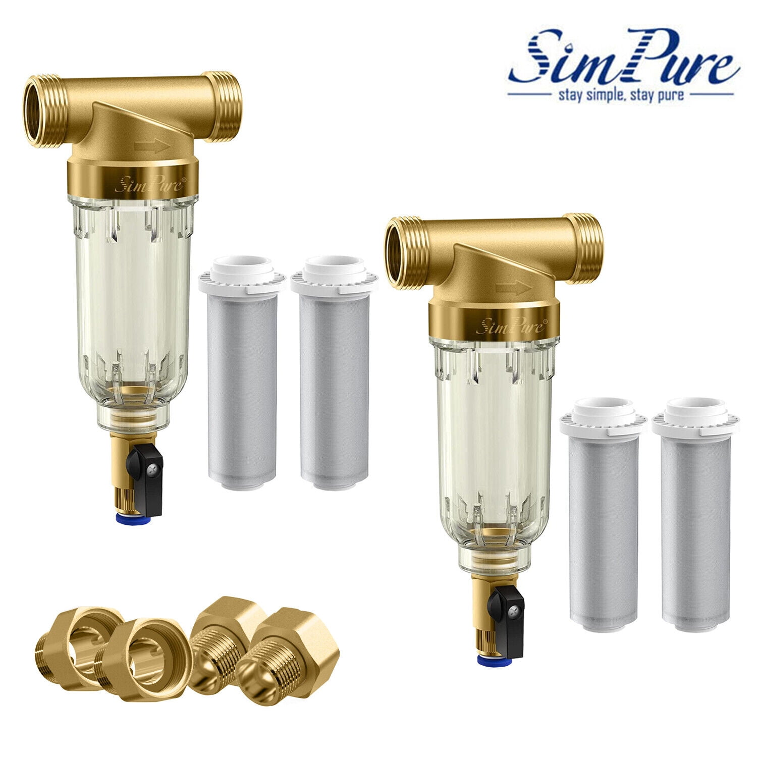 2Pack Reusable Whole House Spin Down Water Filter Sediment Pre-Filter ...