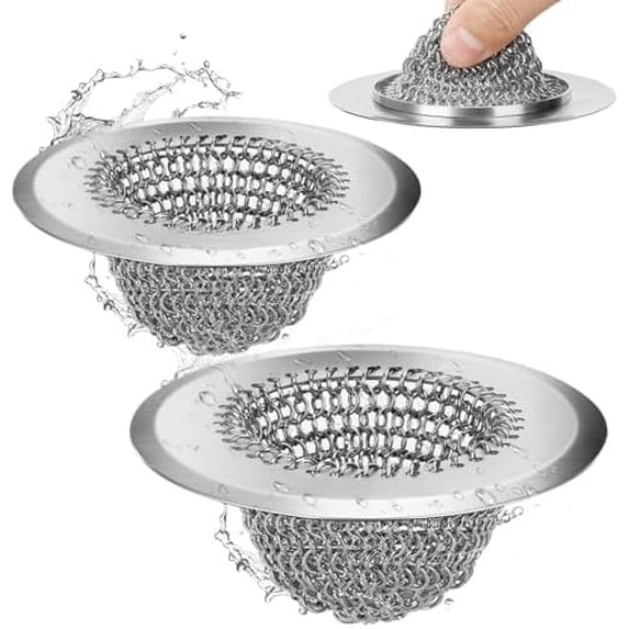 2Pack - Revolutionary Kitchen Sink Drain Strainer, Patented Reversible ...