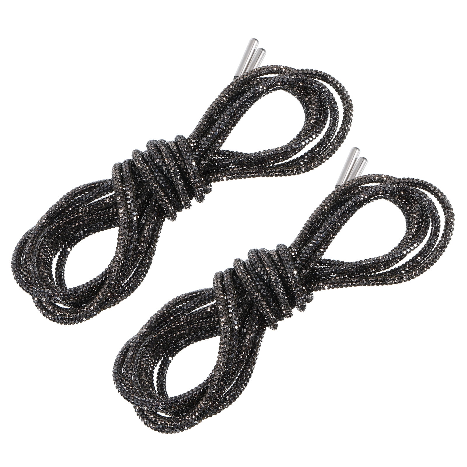 2Pack Rhinestone Shoe Lace, 31.5" Bling Glittered Ropes Drawstring ...