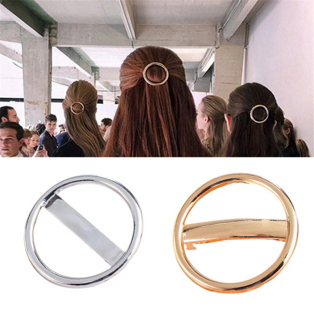 2Pack Round Spring Barrettes clip and clamp Slide Grip Hair Accessories ...