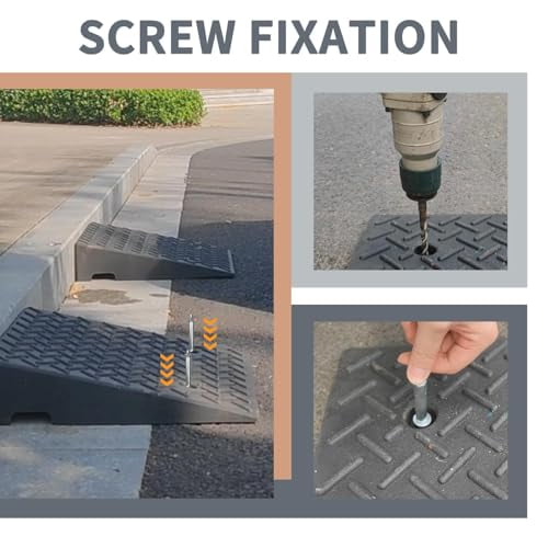 2Pack Rubber Curb Ramp 7.5" Rise Height, Heavy-Duty Threshold Ramps ...