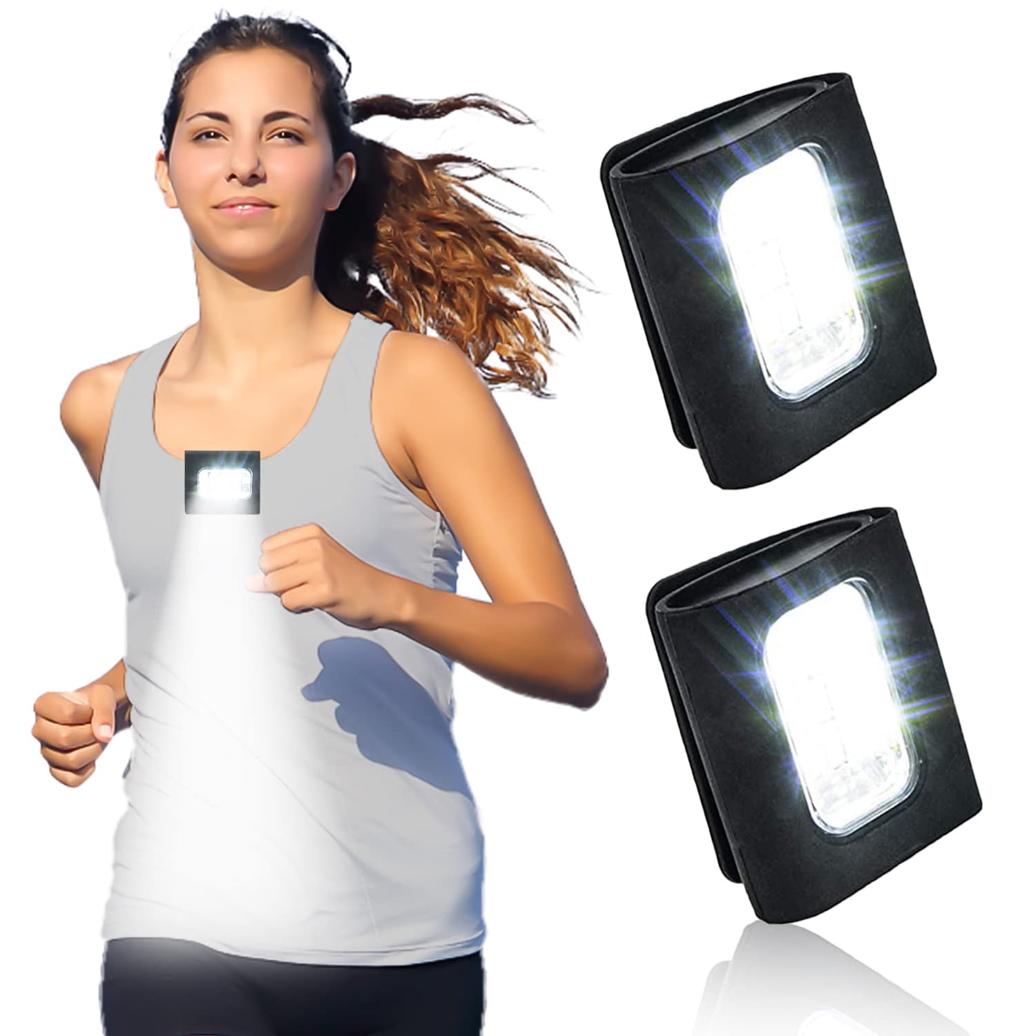 2Pack Running Lights, Safe Jogging LED light with Strong Magnetic Clip ...