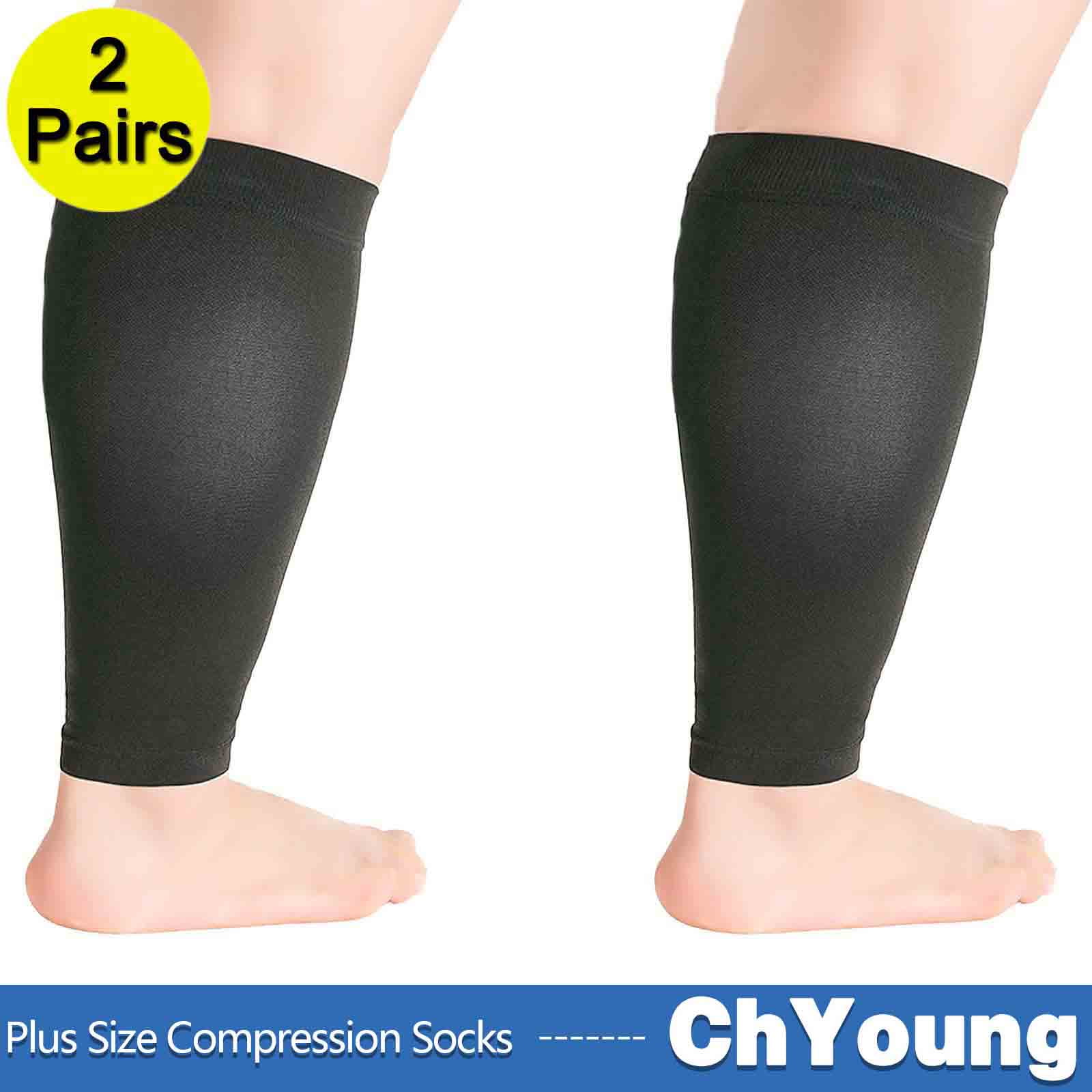 2Pack S Extra Wide Calf Compression Stockings for Women & Men, Plus ...