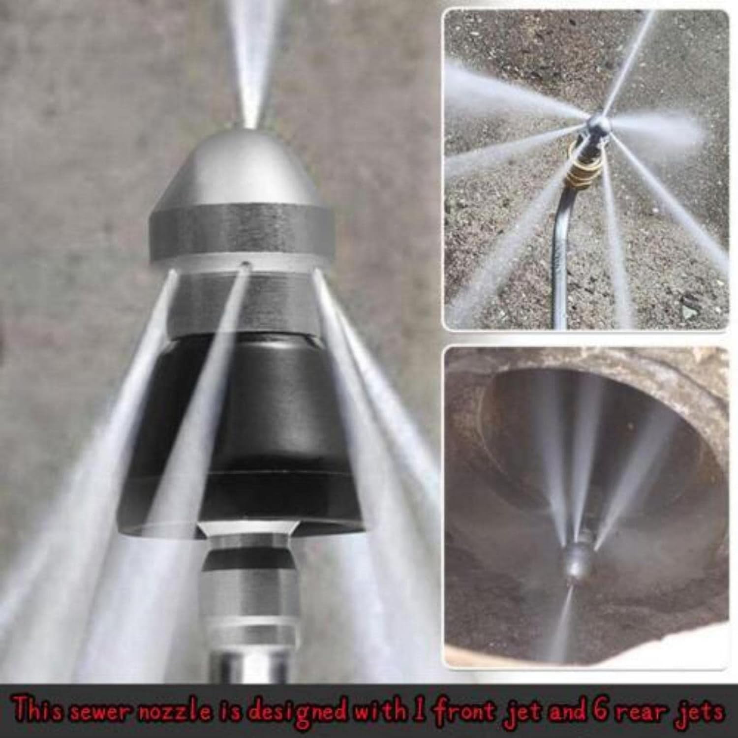 2Pack Sewer Cleaning Tool High-Pressure Nozzle, Sewer Jetter Kit for ...