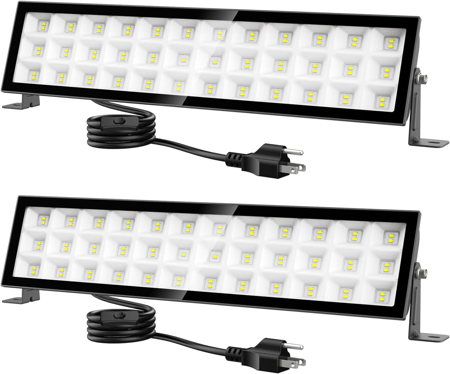 2Pack Shop Lights,100W Shop Lighting for Garage,14000LM Plug in Super ...