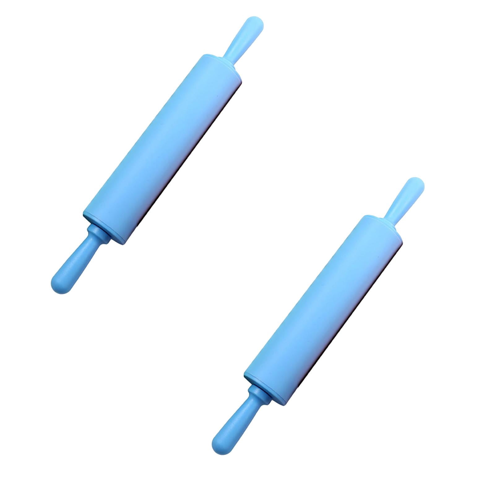 2Pack Silicone Rolling Pin Dough Roller For Pizza Cookie With Wooden ...