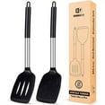 2Pack Silicone Solid Turner,Non Stick Slotted Kitchen Spatulas,High ...