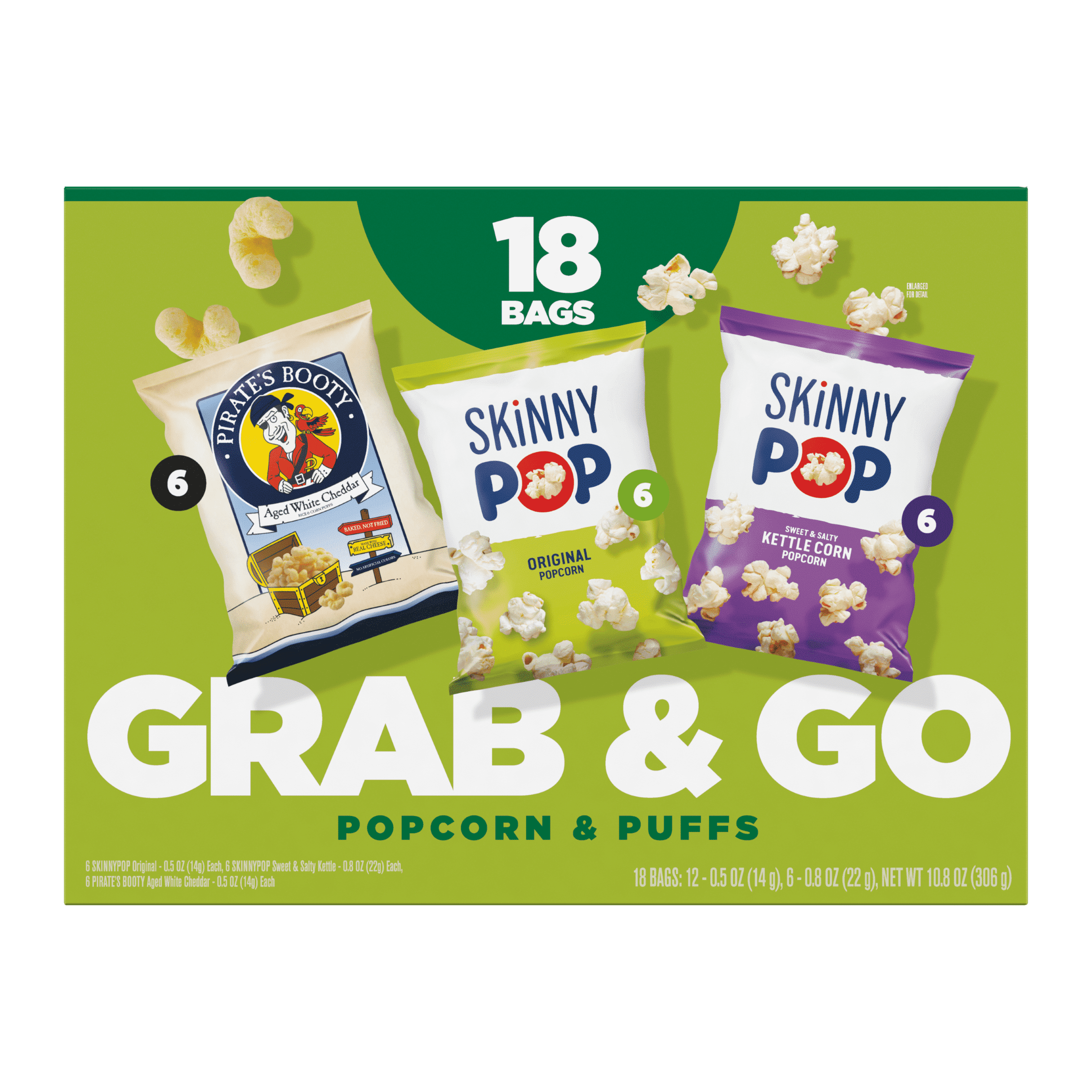 (2Pack) SkinnyPop & Pirate's Booty Gluten-Free Variety Pack Box, 0.5 oz ...