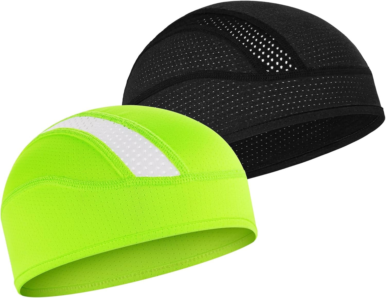 2Pack Skull Cap Helmet Liner Beanie, Cooling Mesh Cycling Running Hat ...
