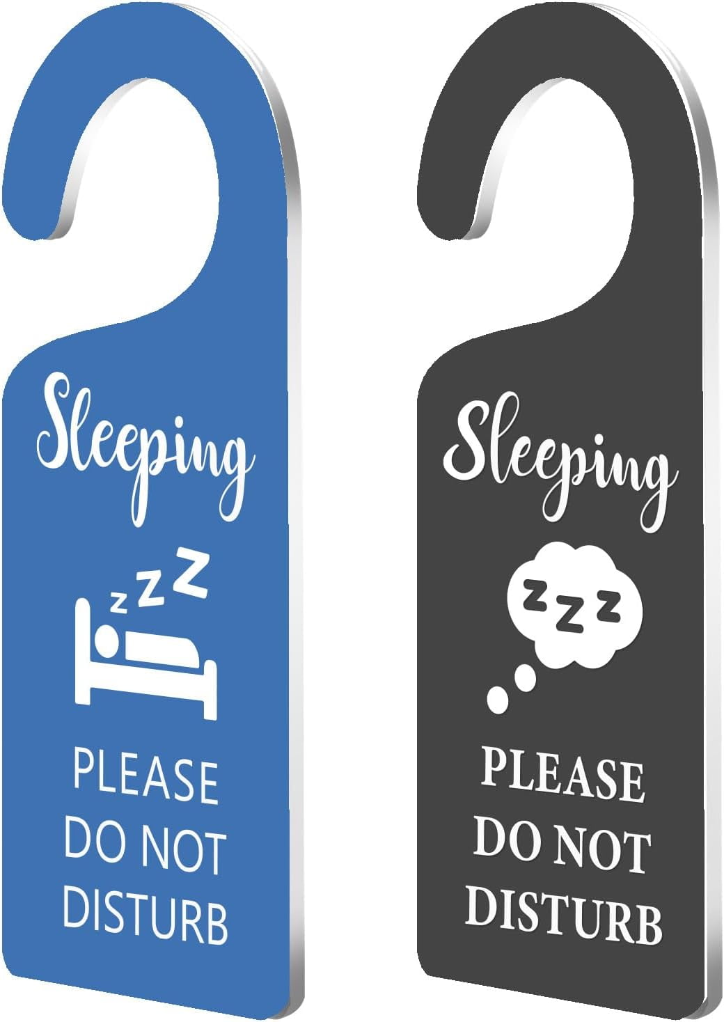 2Pack Sleeping Do Not Disturb Door Sign Sleeping Sign for Door Engraved ...