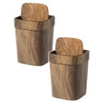 2Pack Small Trash Can Retro Trash Can Vintage Wood Grain Small With ...