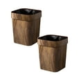 2Pack Small Trash Can Retro Trash Can Vintage Wood Grain Small With ...