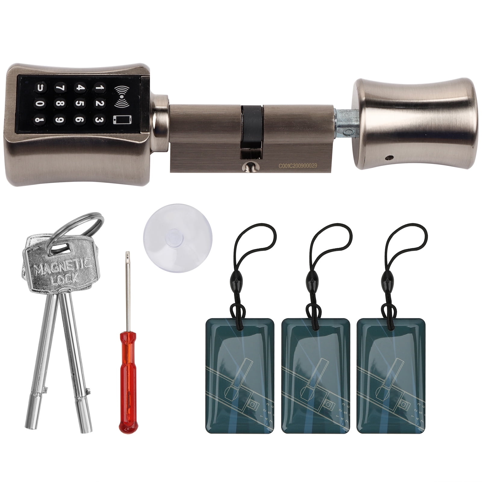 (2Pack) Smart Door Lock Password Card Bluetooth APP Cylinder AntiTheft ...