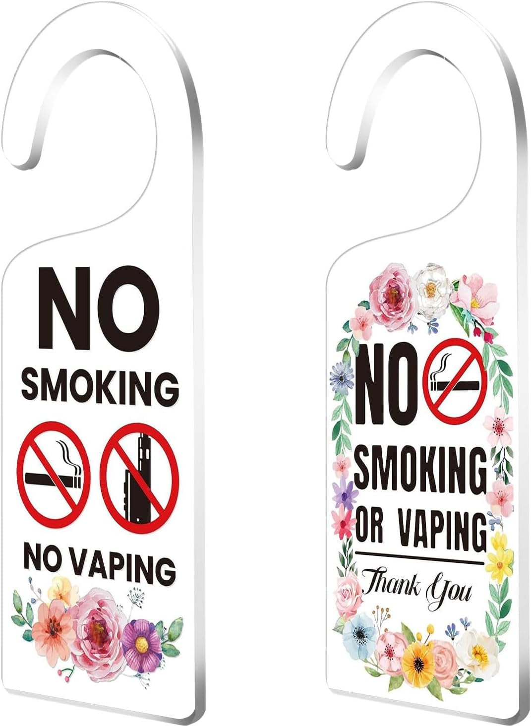 2Pack No Smoking Door Hanger Acrylic Door Hanger Sign for Decor No ...