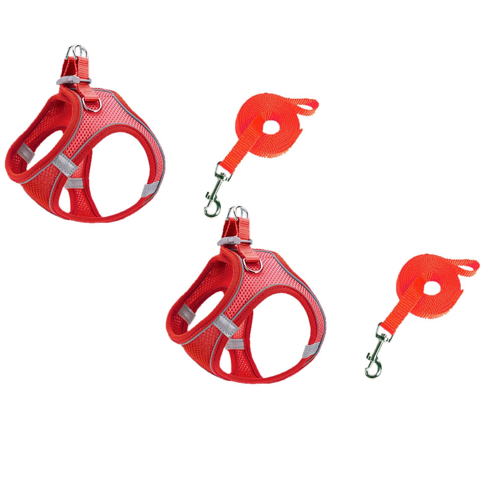 2Pack Soft Small Dog Harness And Leash Set Step In Air Mesh Puppy ...
