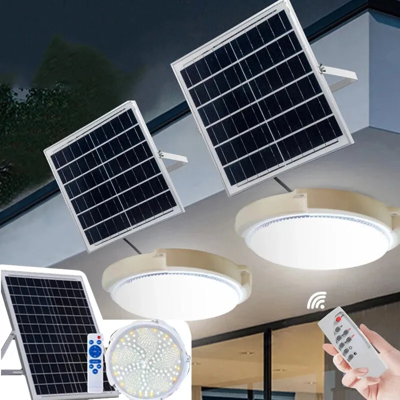 2Pack Solar Ceiling Light, 5000LM Solar Lights Indoor Outdoor, Brighter ...