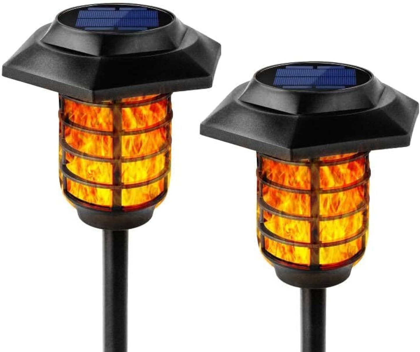 2Pack Solar Flame Lights Outdoor Solar Torch Lights Flickering Flame ...