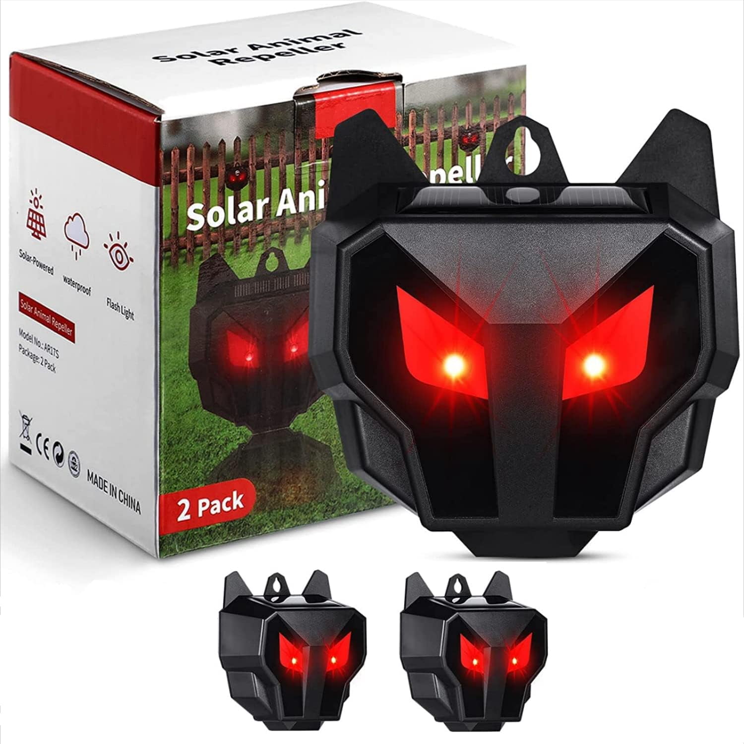 2Pack Solar Nocturnal Animal Repeller Outdoor, Predator Deterrent with ...