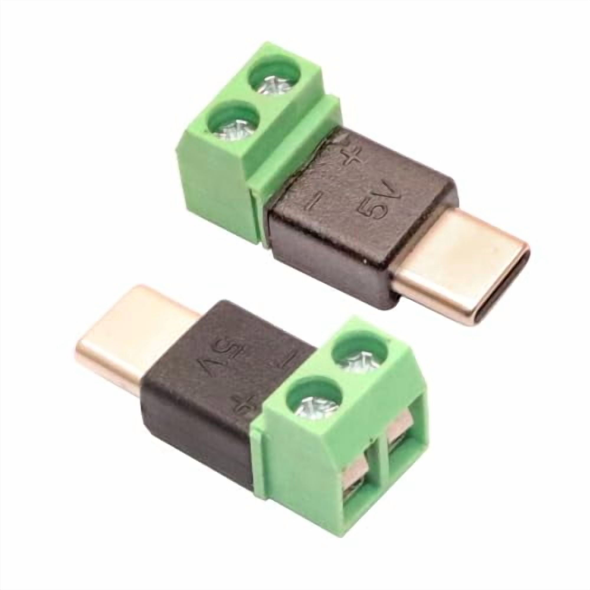 2Pack Solderless Type c Connectors, USB 2.0 Terminal Block Adapter ...