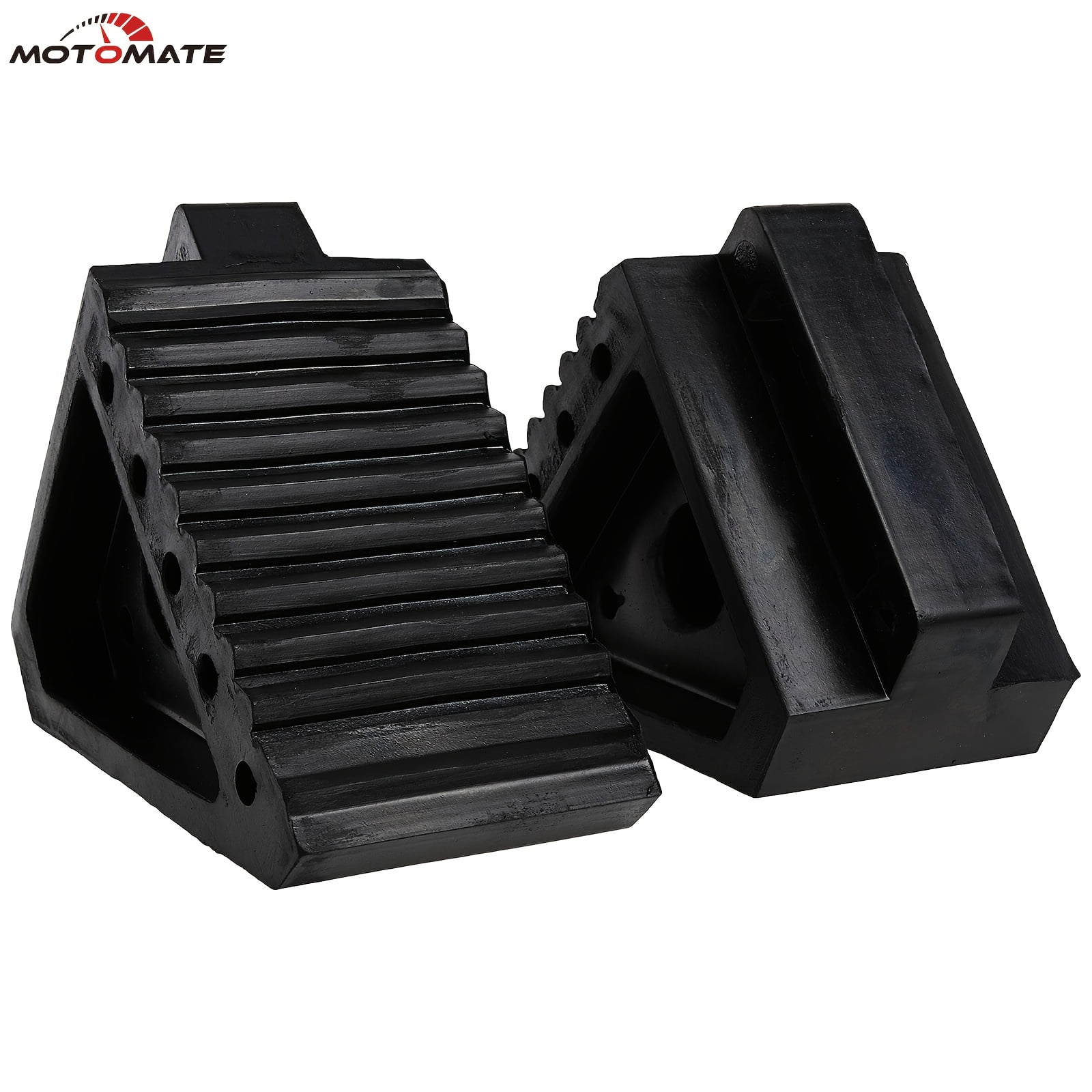 2Pack Solid Rubber Heavy Duty Black Wheel Chock ,Car Anti-silp Tool ...