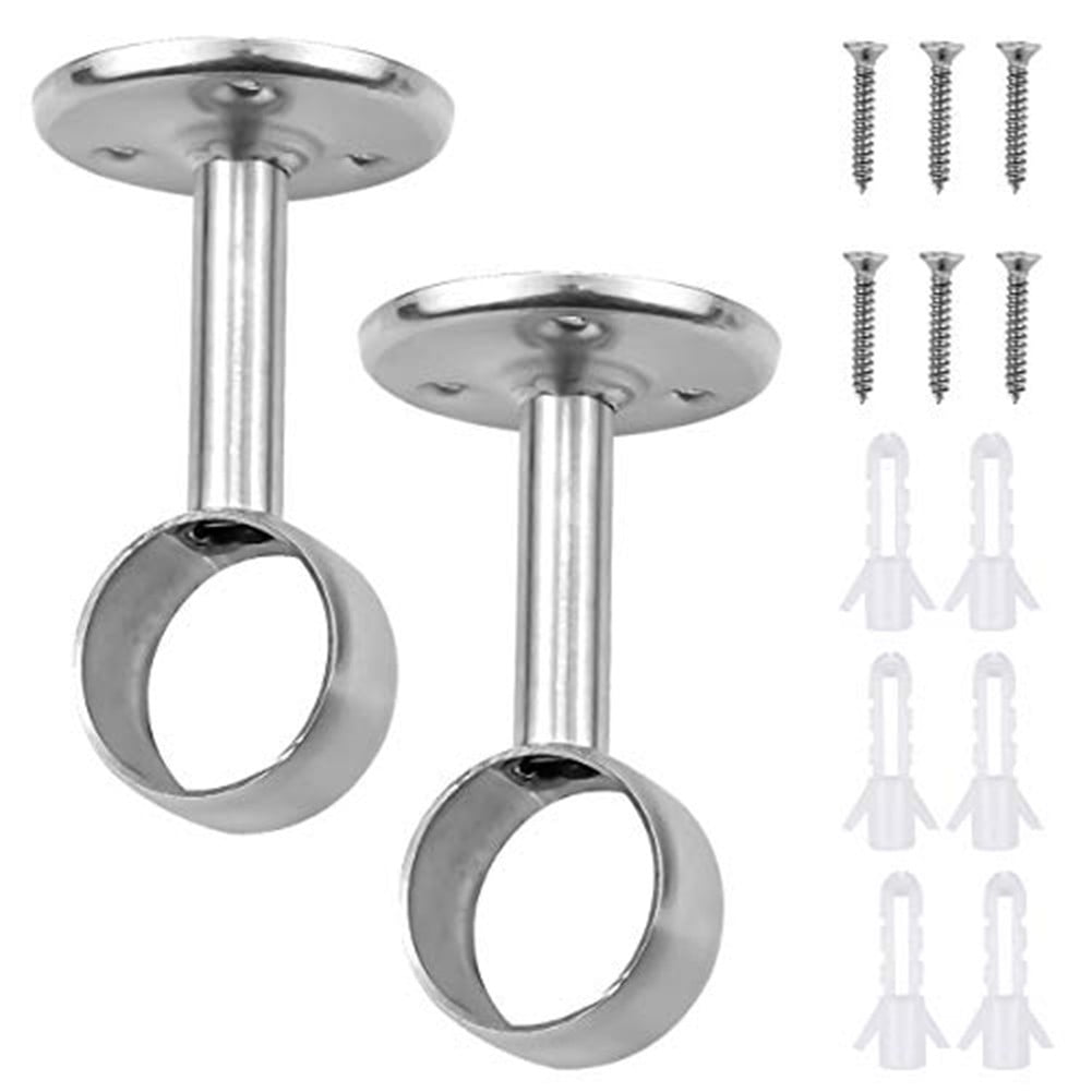 2Pack Stainless Steel Closet Pole Heavy Duty Closet Rod End Supports ...
