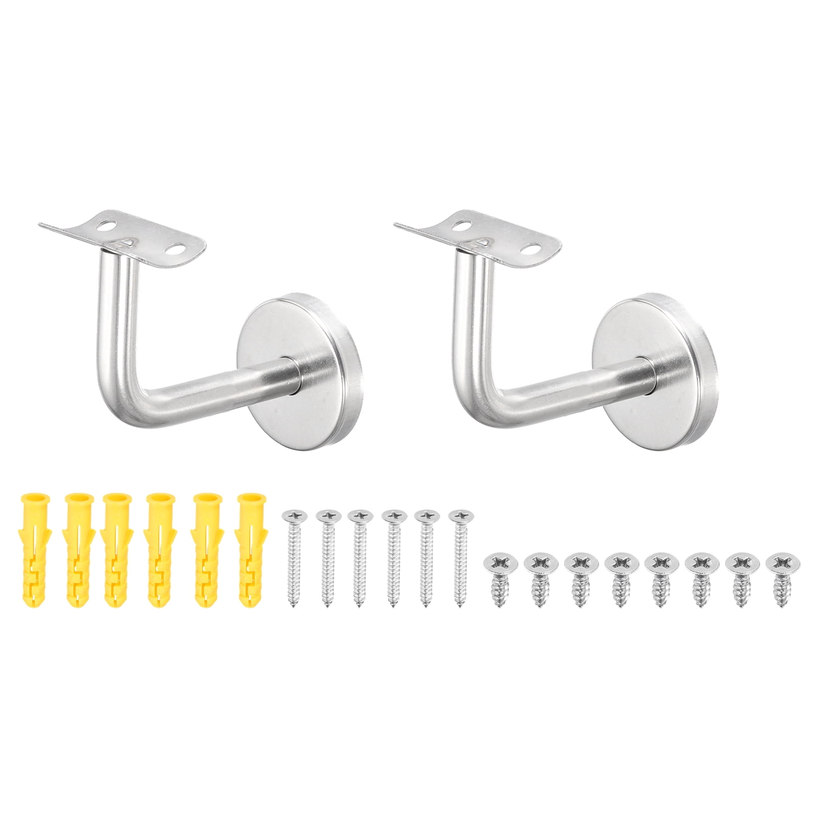 2Pack Stainless Steel Handrail Bracket, Railing Support, Curved, 2.4" x ...